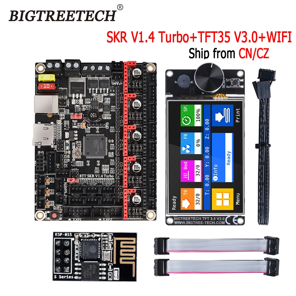 Bigtreetech Skr V1.4 Turbo Board Tft35 V3.0 Screen Esp-01s Wifi Module ...