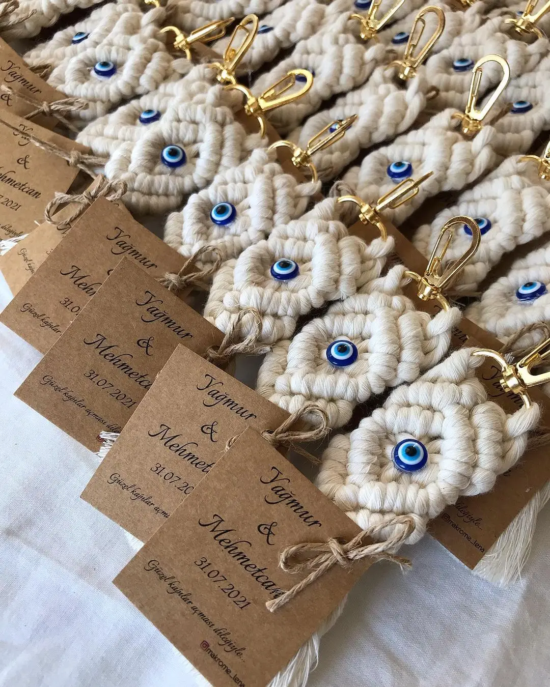 Macrame-Keychain-25-PCs-Engagement-Wedding-Birthday-Henna-Night-Event ...