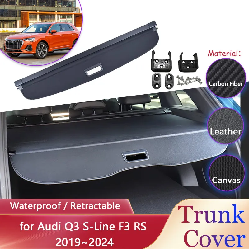 Car Trunk Curtain for Audi Q3 S-Line F3 RS 2019~2024 Waterproof ...