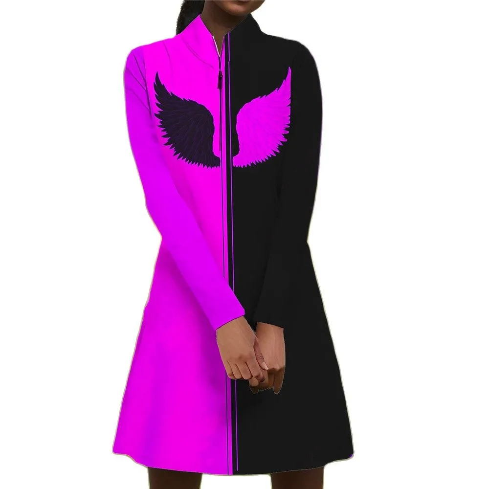 Fall-Tennis-Dress-Women-Long-Sleeve-Black-Sport-Dress-Training-Run ...