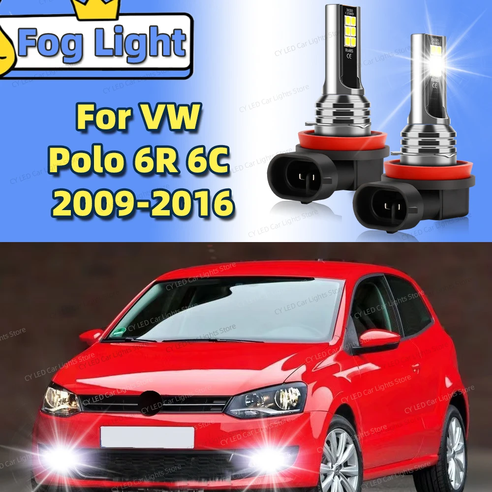 2Pcs LED Car Front Fog Light Lamps For VW Polo 6R 6C 2009 2010 2011 ...