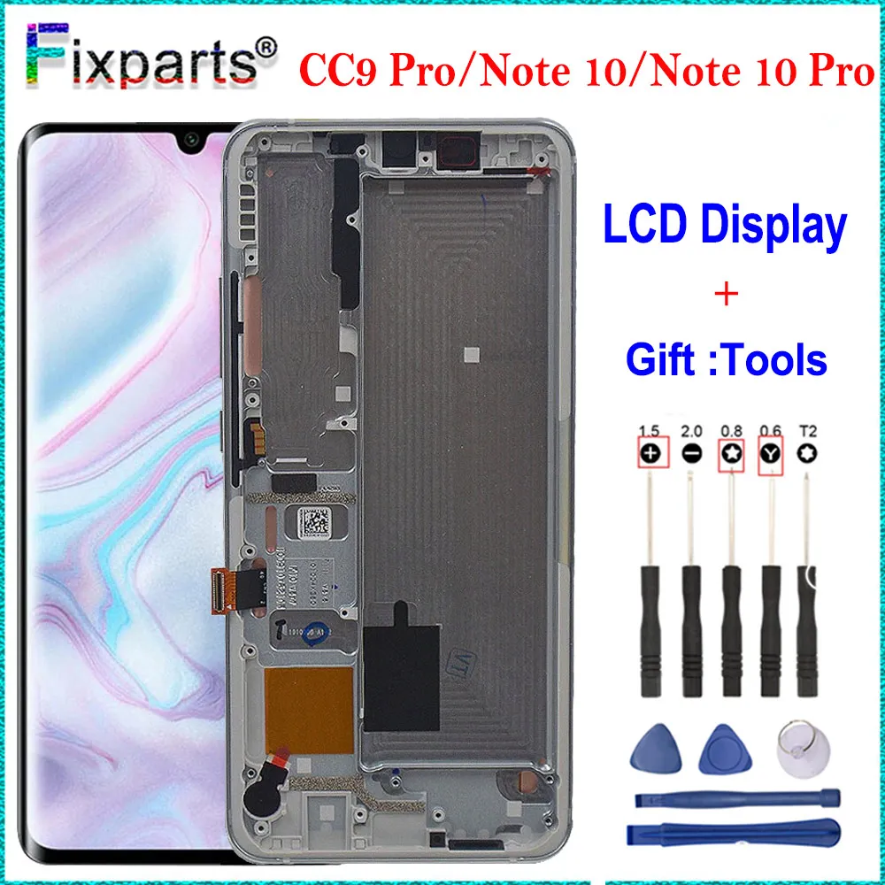 Amoled para xiaomi cc9 pro lcd mi cc9 pro mi nota 10 display touch screen digitador assembléia ...