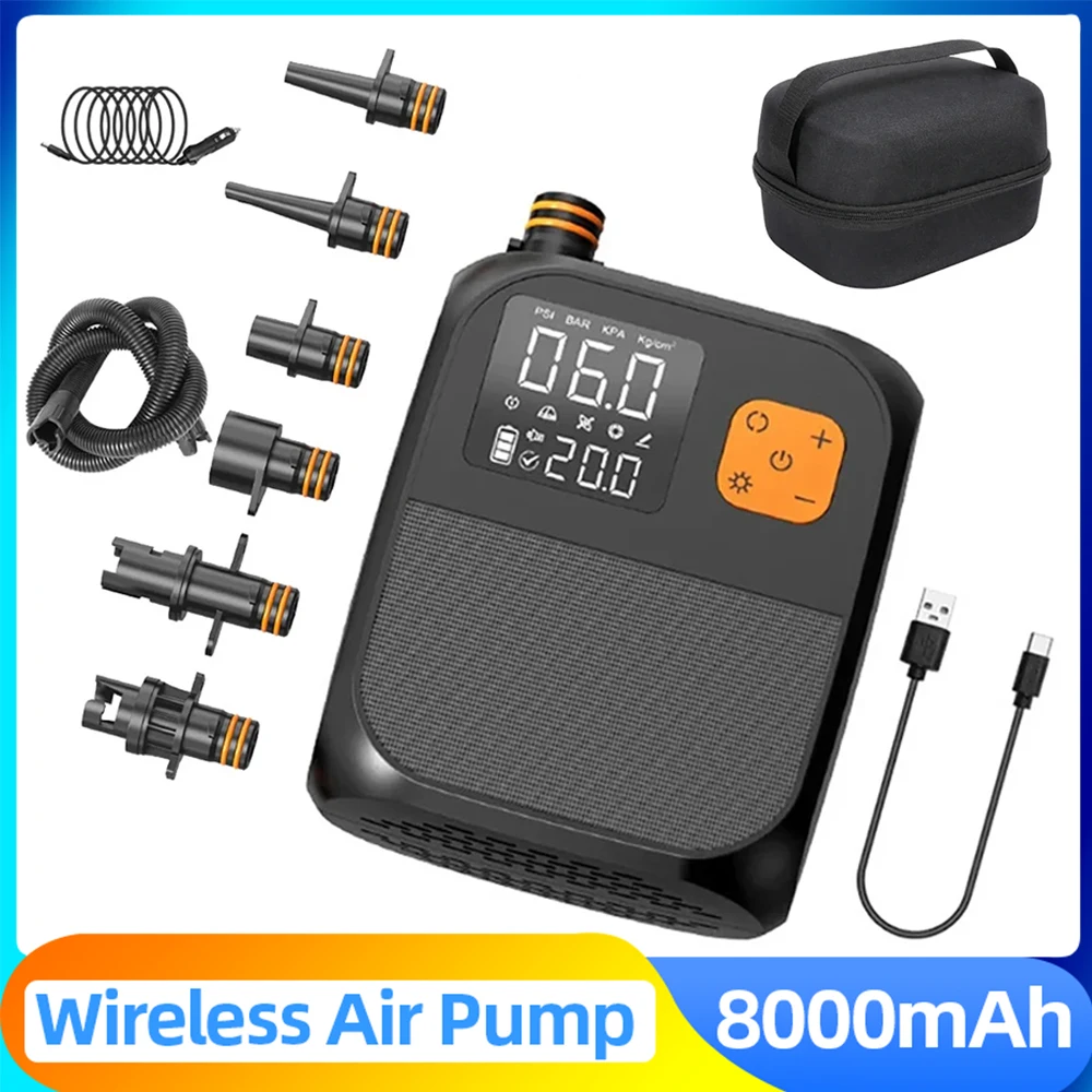 Wireless-Air-Pump-8000mAh-Touch-Screen-Portable-Electric-Tire-Inflator ...