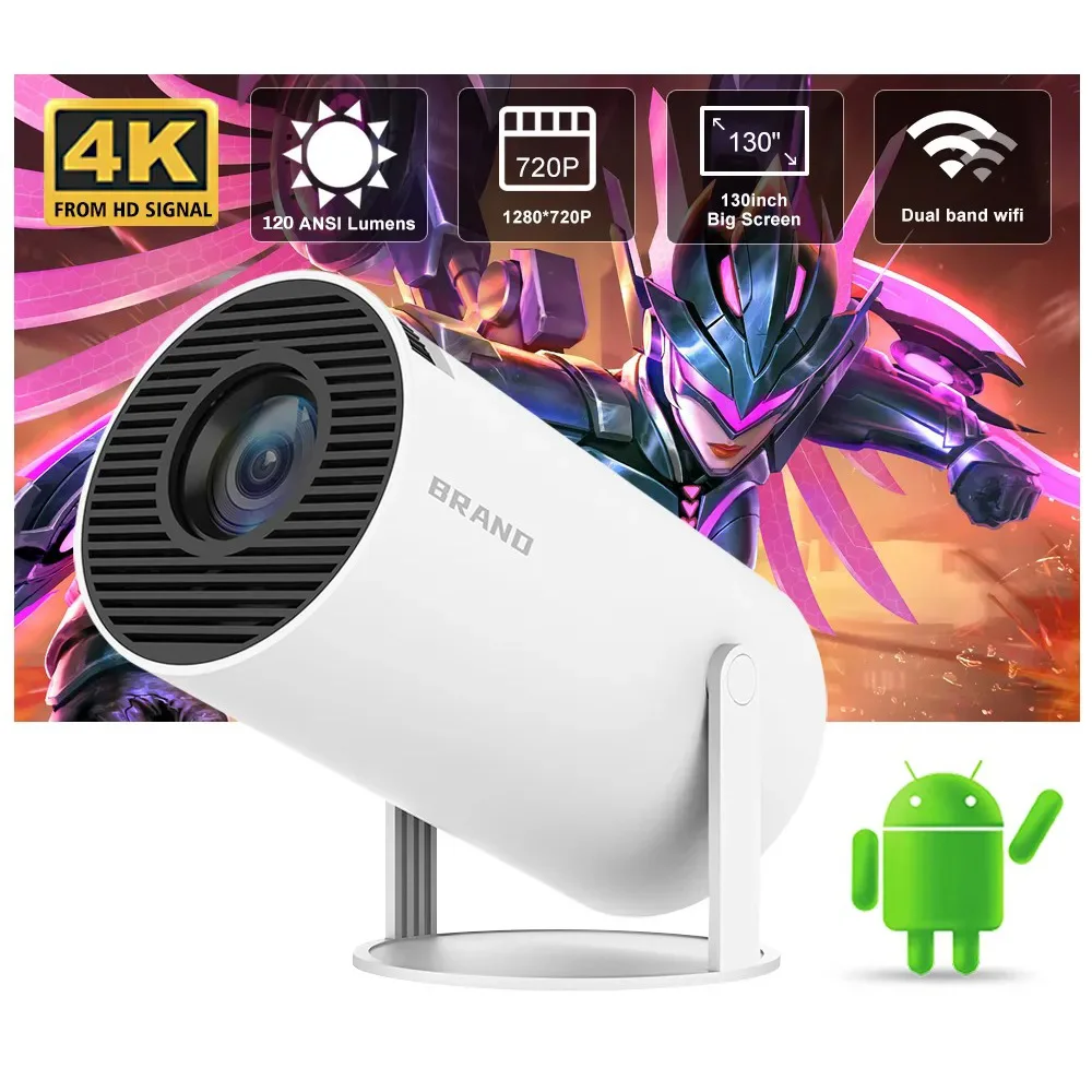 HY300 Mini Projector 4K Android 11 WIFI6 BT5.0 1080P 1280*720P Home ...