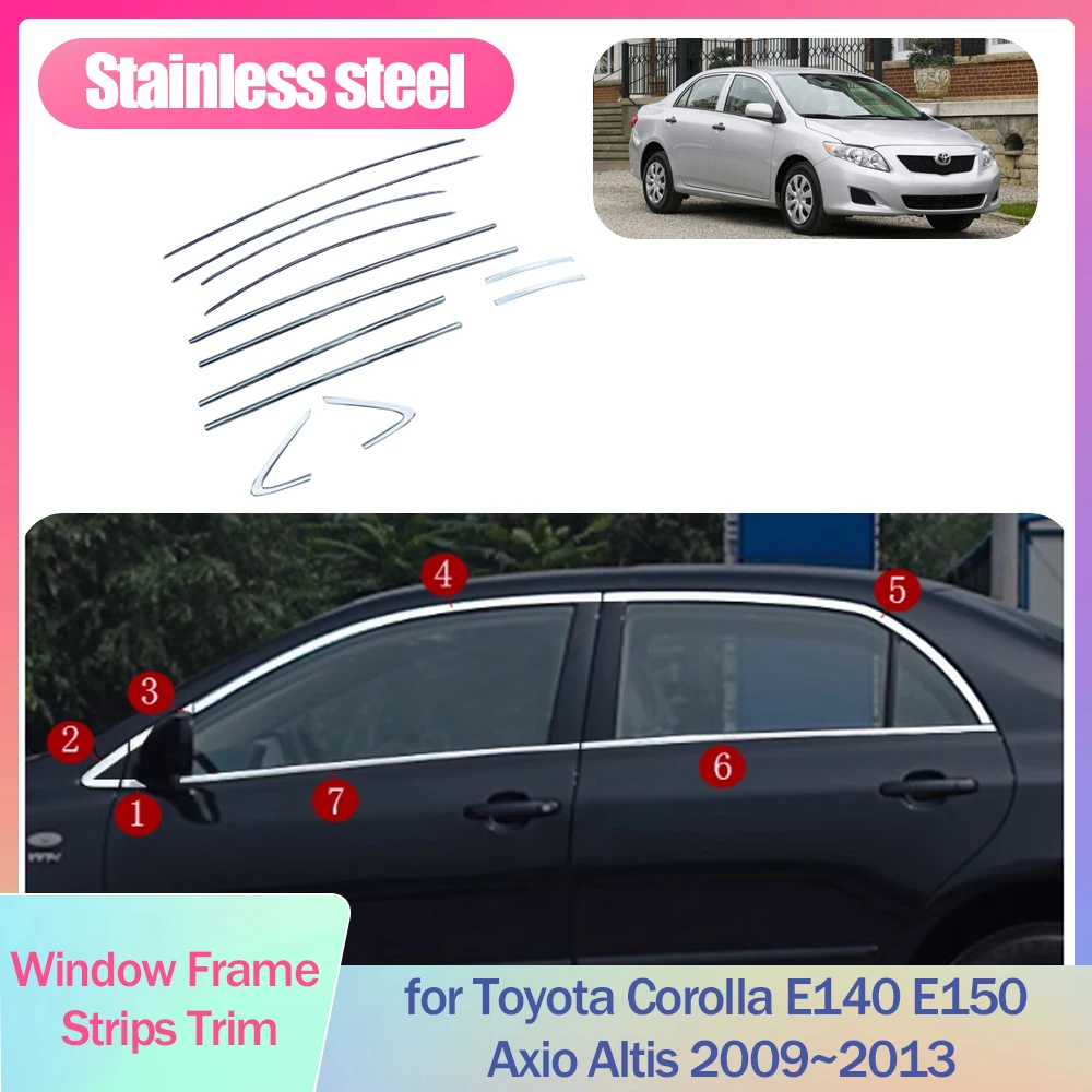 Full Window Frame Strips Trim for Toyota Corolla E140 E150 Axio Altis ...