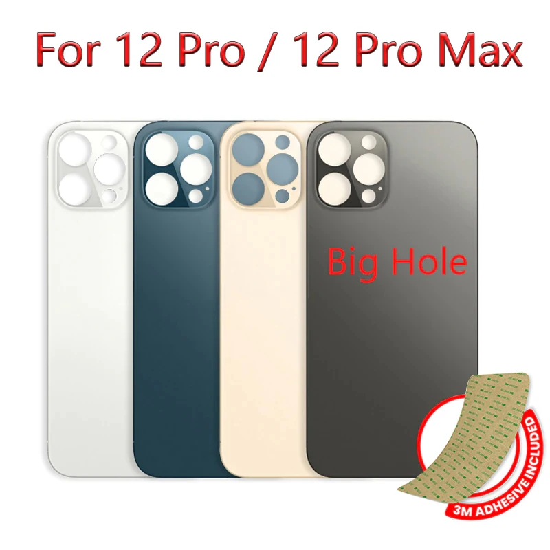 OEM For iPhone 12 Pro Max Back Glass Big Hole Rear Back Door Glass For ...