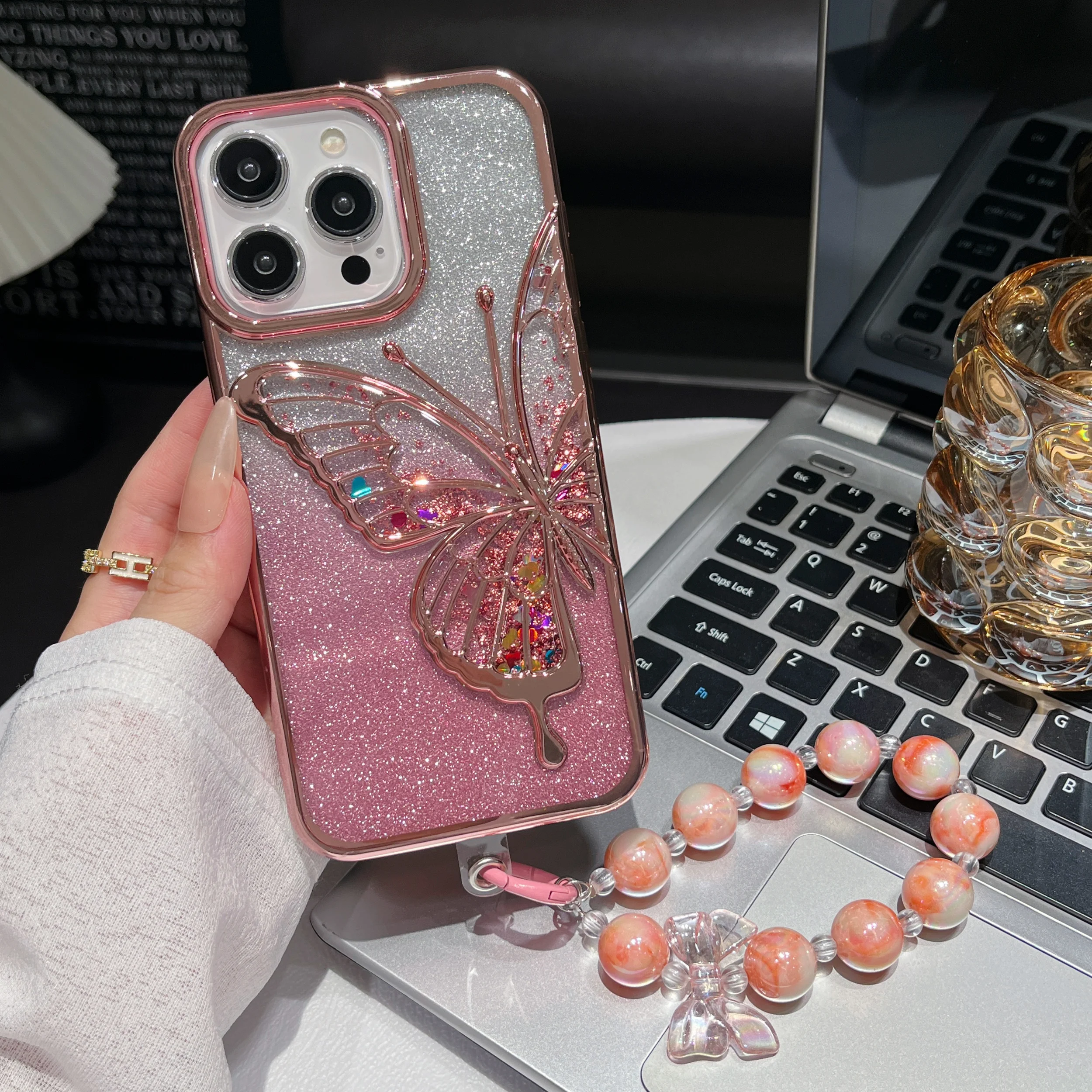 Electroplated-Butterfly-Flash-Powder-Phone-Case-Suitable-for-iPhone-12 ...