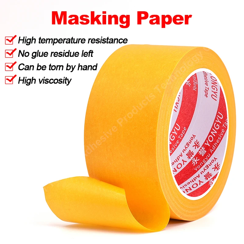 Masking-Paper-Tape-Strong-Sticky-Easy-to-Tear-Writable-High-Temperature ...