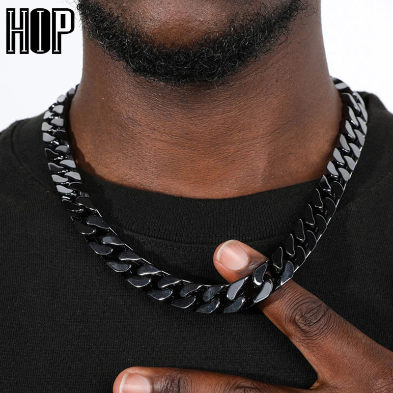 Hip Hop 12mm Heavy Stainless Steel Ceramics Cuban Link Chain Unique ...