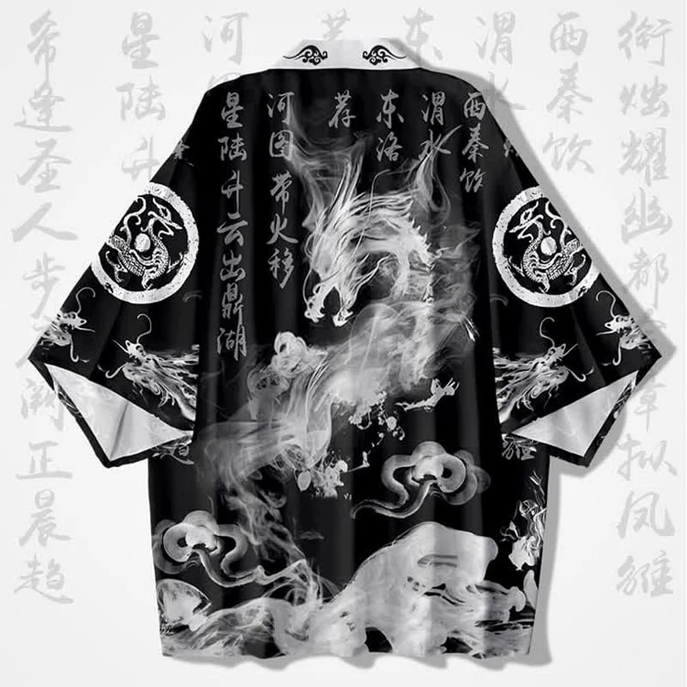 Kimono Cardigan Coat Yukata Harakuju Asian Japanese Clothes Samurai ...