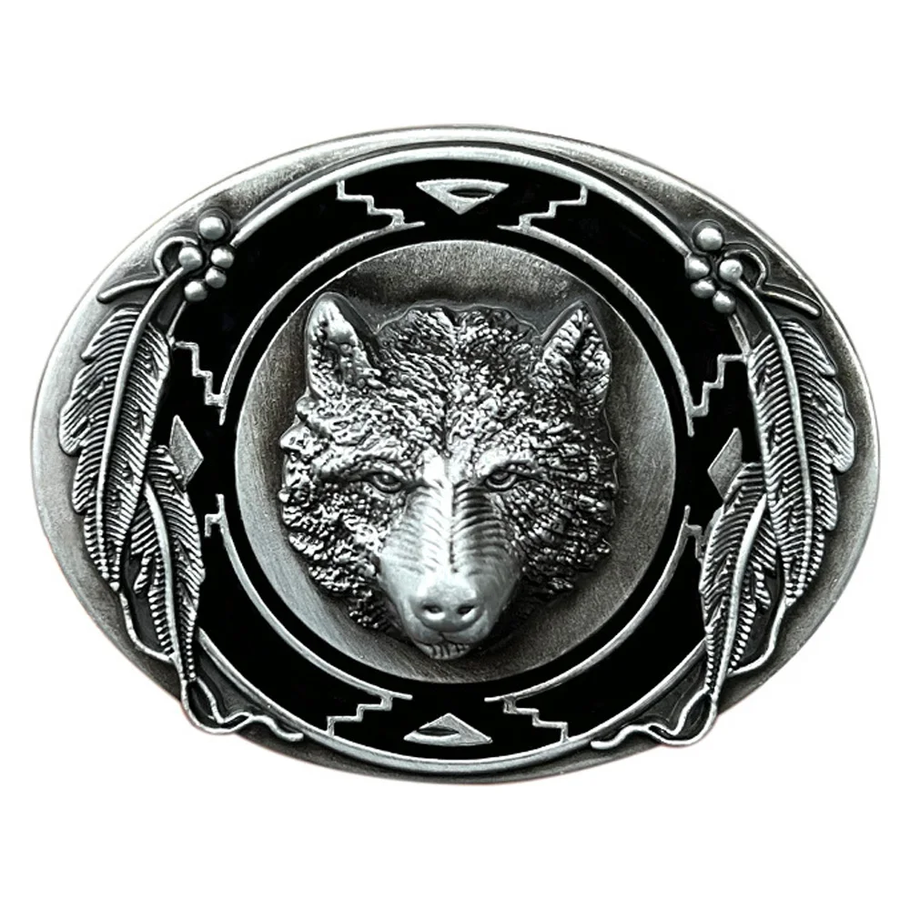 Western-Cowboys-Oval-Wolf-Head-Belt-Buckle-for-Men-Cool-Fashion-Animal ...