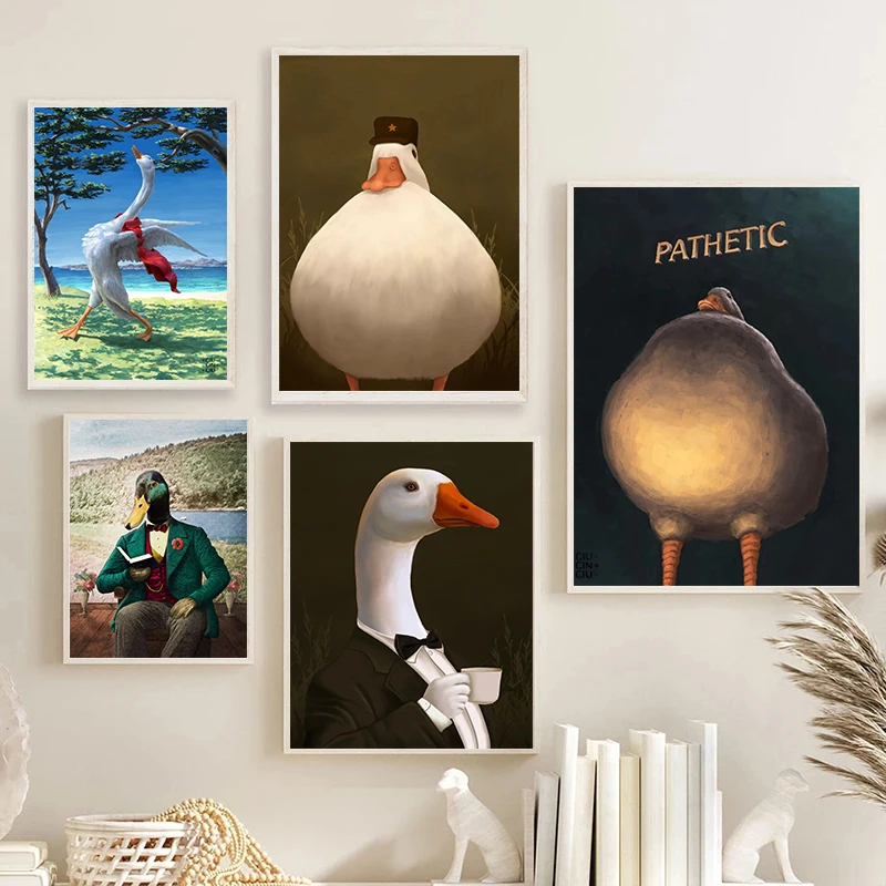 Funny-Poster-Pathetic-Humor-Duck-Judgmental-Duck-Canvas-Painting-Wall ...