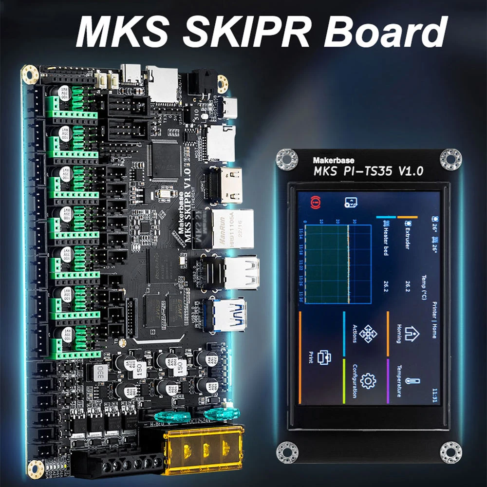 Mks skipr placa quad core 64bit soc stm32f407vet6 onboard corre klipper ...
