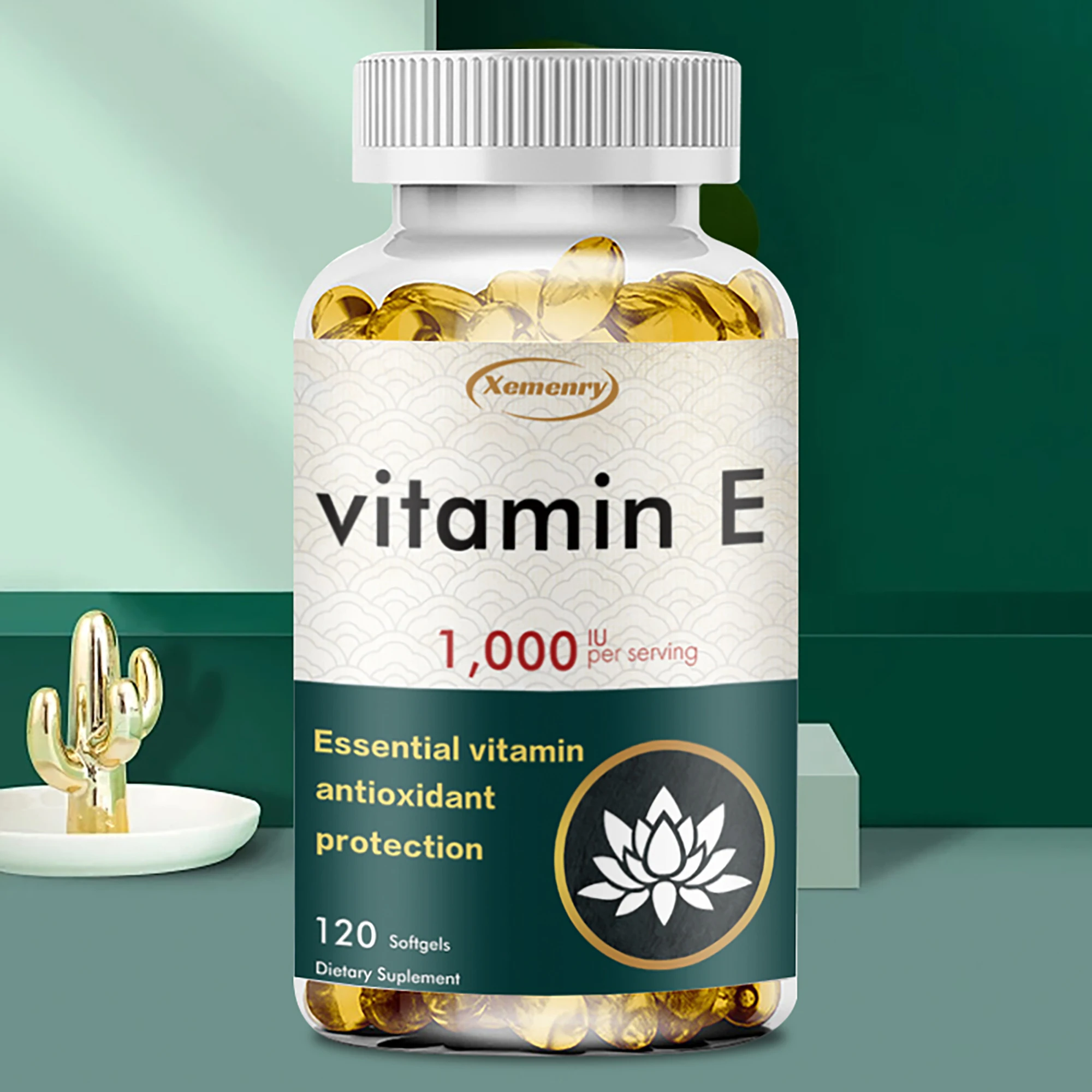 Vitamin E Supplement 1000IU - Antioxidant, Cellular Respiration, Skin ...