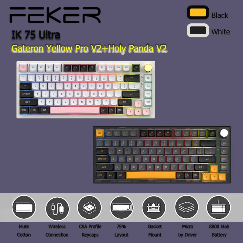 Keysland Feker Ik75 Ultra Pro Rgb Teclado Mecânico Gaming Botão De ...