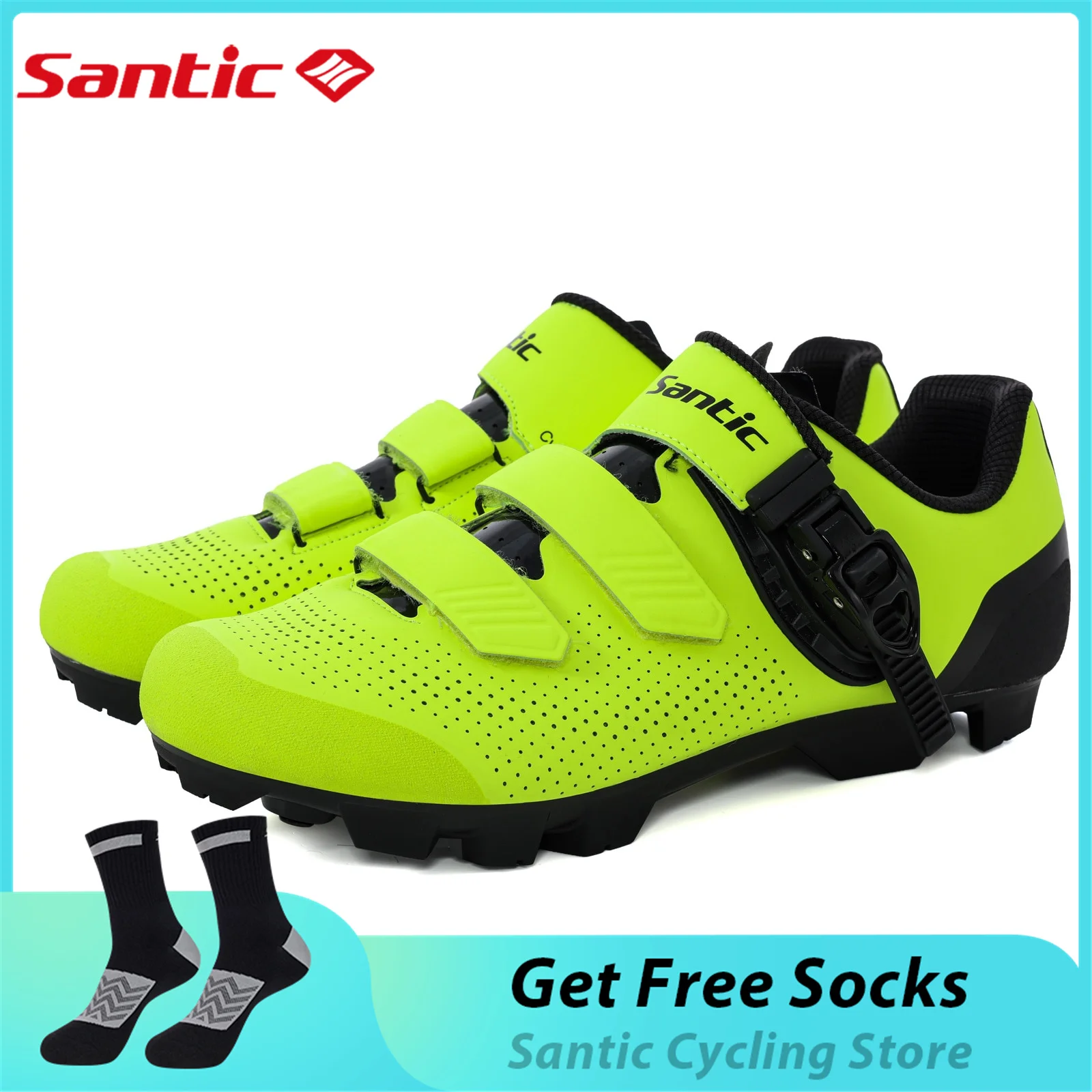 Santic-Cycling-Mountain-Locking-Shoes-Men-Bike-Power-Outdoor-Sports-MTB ...