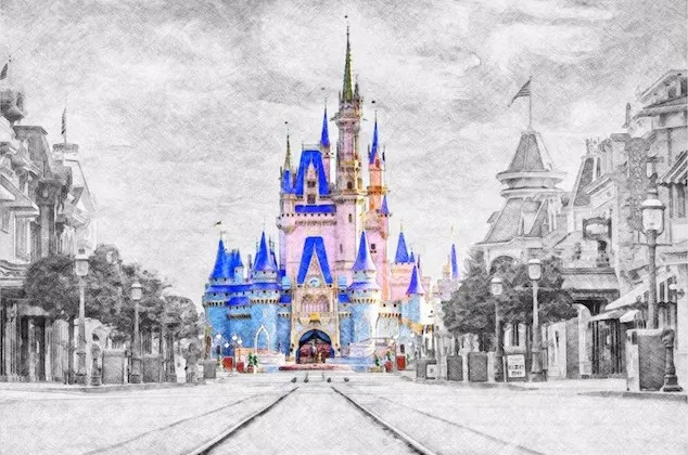 Disneyland Castle Drawing Step By Step