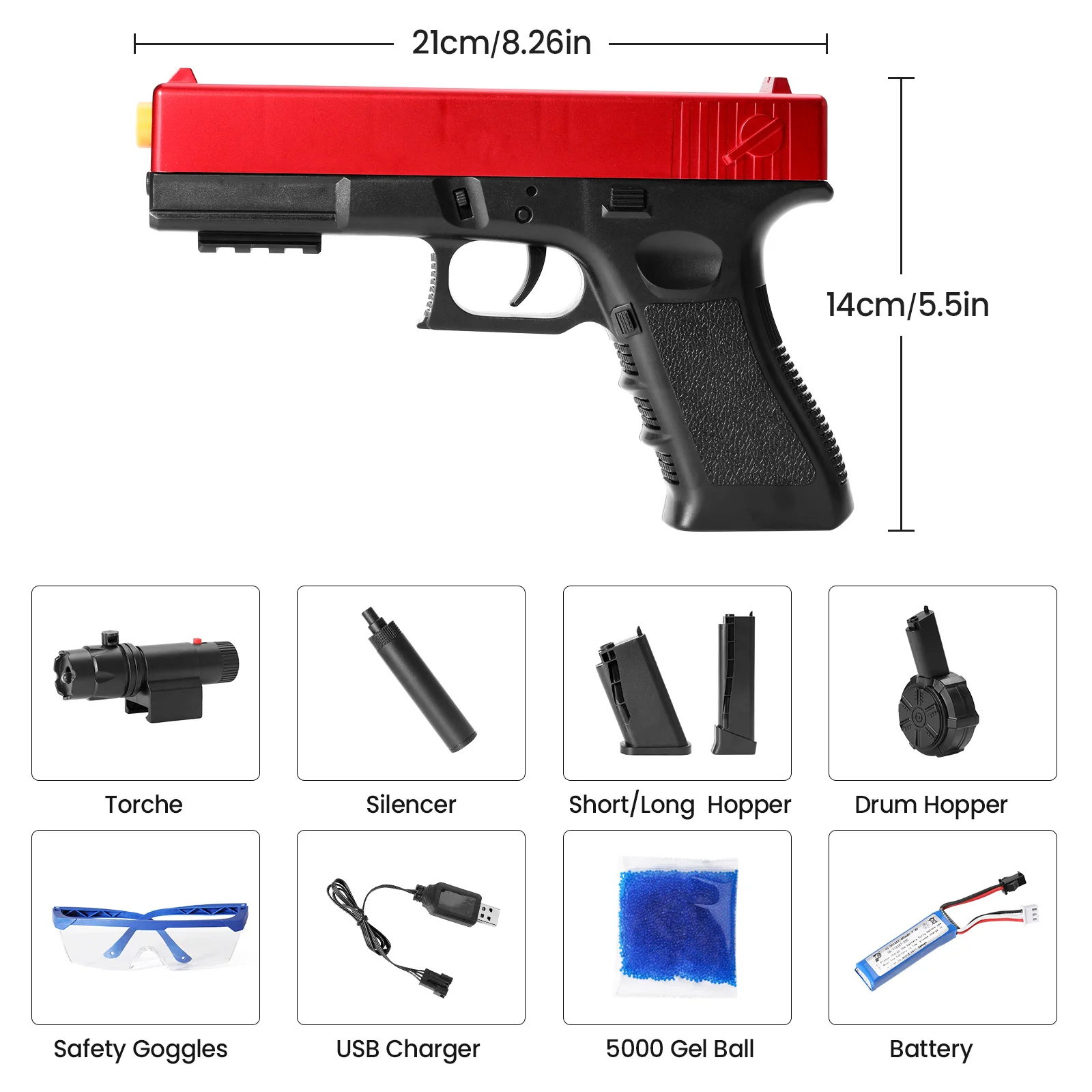 2023 Electric JM X2 Glock Gel Blaster Desert Eagle Splatter, 59% OFF