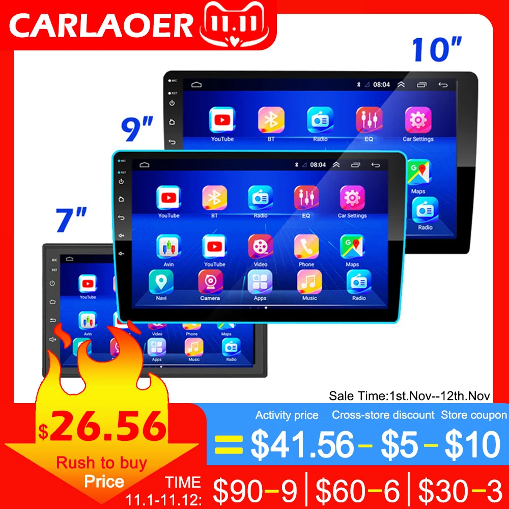 2 Din Android 7 9 10 Inch Car Multimedia Video Player Universal 2DIN ...