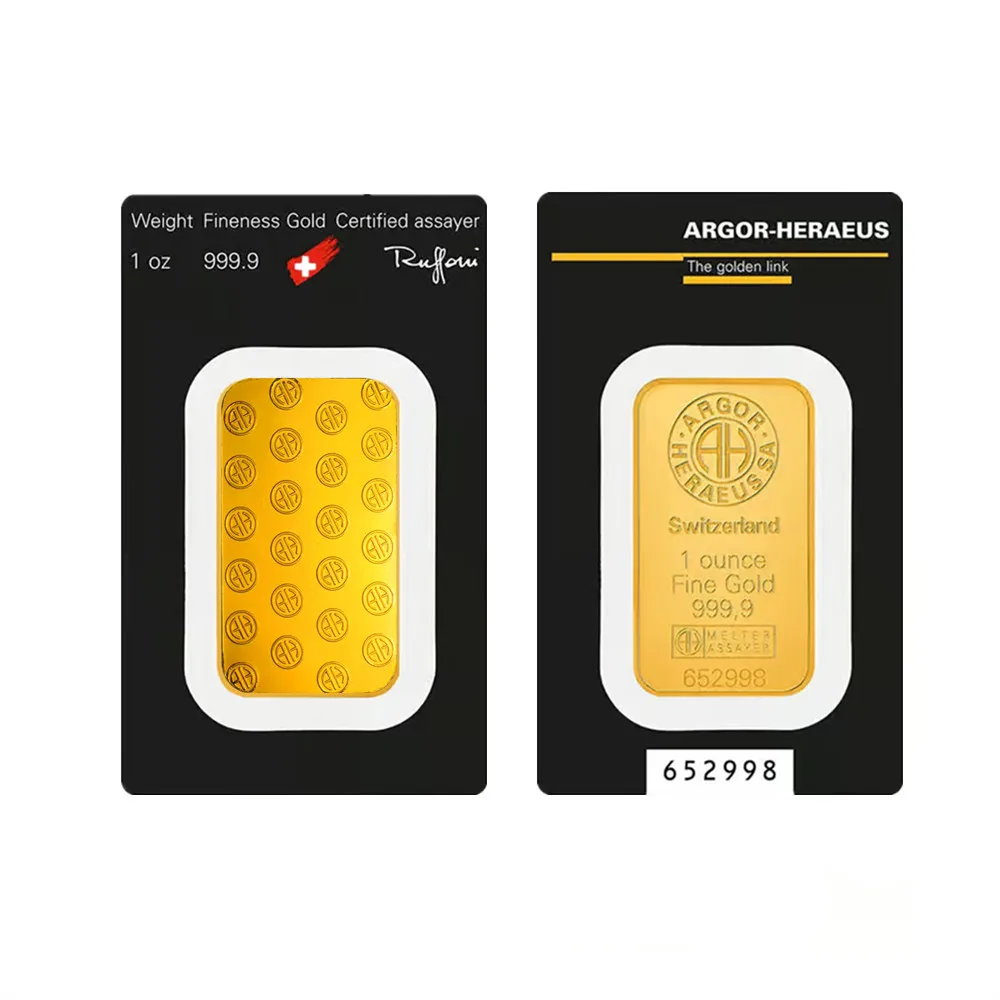 24K-Gold-Plated-1-oz-Swiss-Argor-Heraeus-Gold-Bar-Gold-Coin-Bullion ...