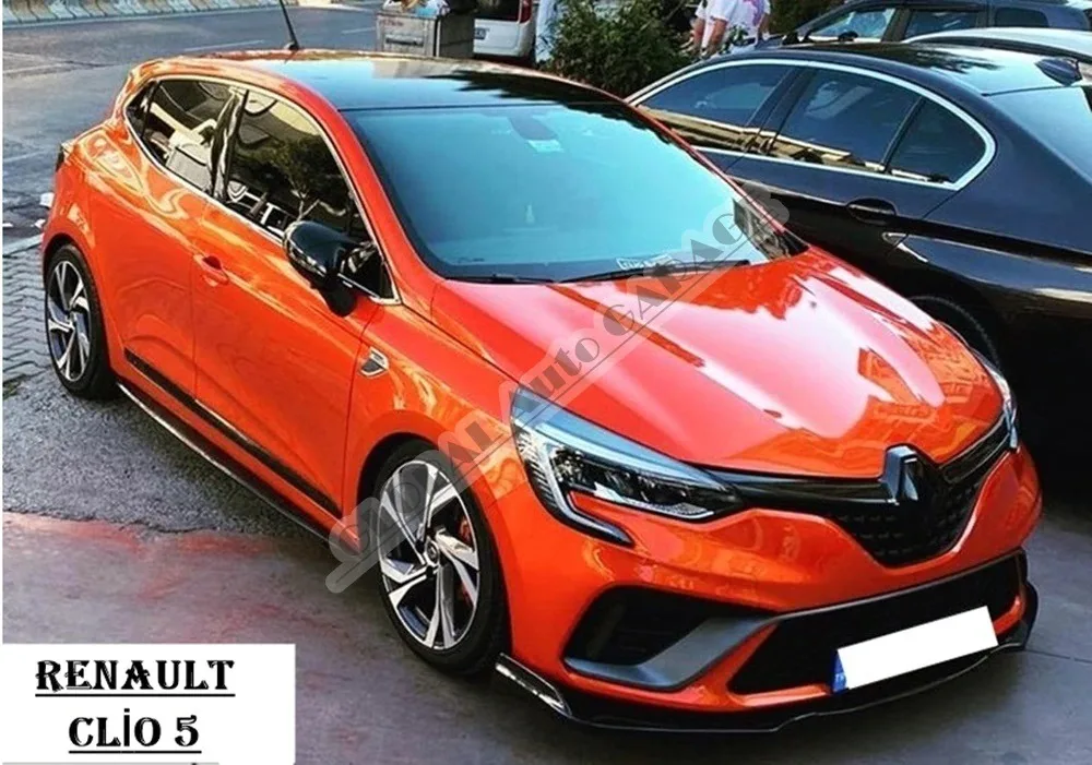 For-Renault-Clio-5-Front-Bumper-Attachment-Lip-2019-2021-Piano-Glossy ...