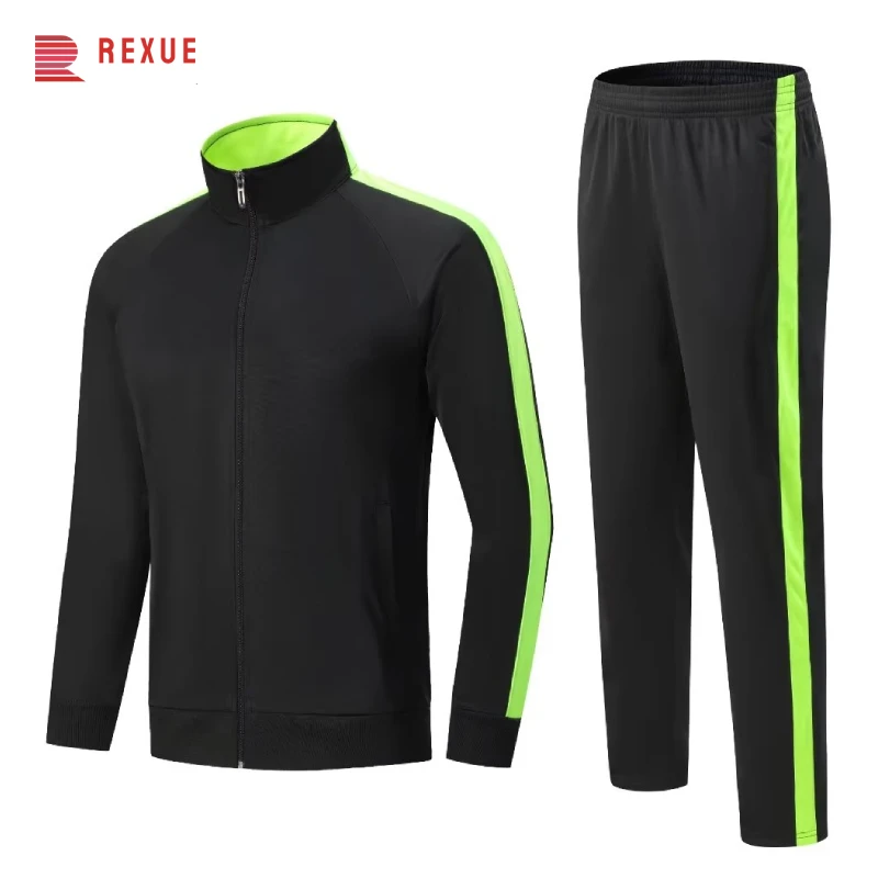 Football-Training-Tracksuit-Zipped-Jacket-Tops-And-Pants-Customized ...