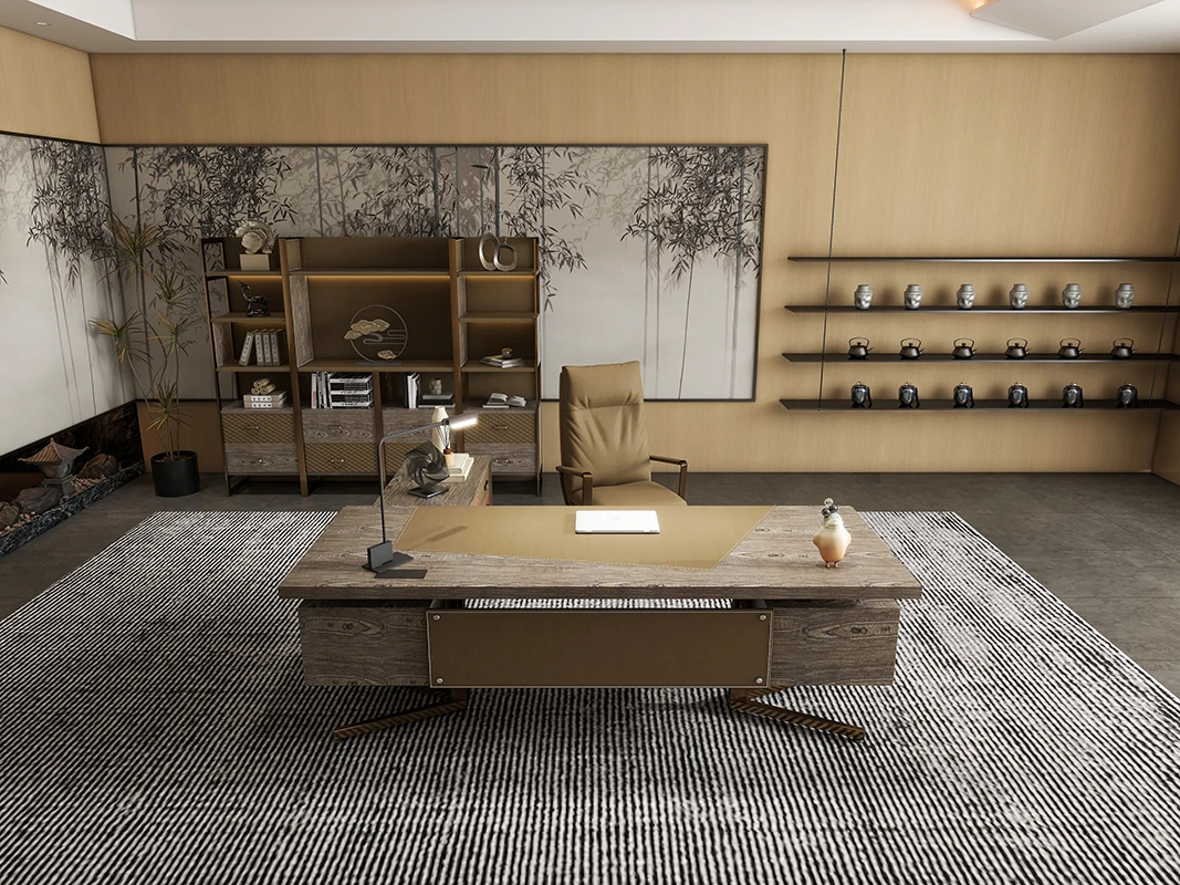 office-desk-retro-office-furniture-L-shaped-luxury-executive-desk ...