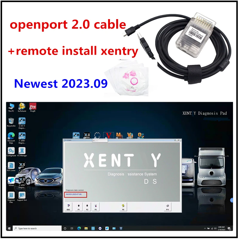 Neueste xentry 2023,09 Diagnose software Fern installation mit tactrix ...