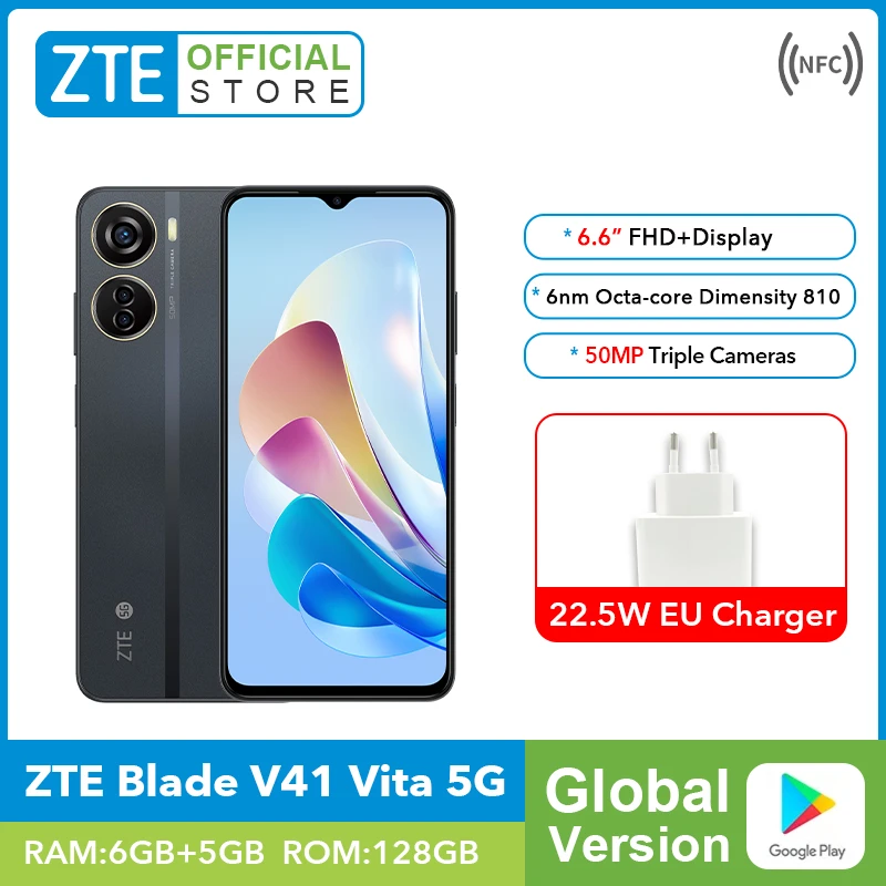 New Global Version ZTE Blade V41 Vita 5G Smartphone Dimensity 810 50MP ...