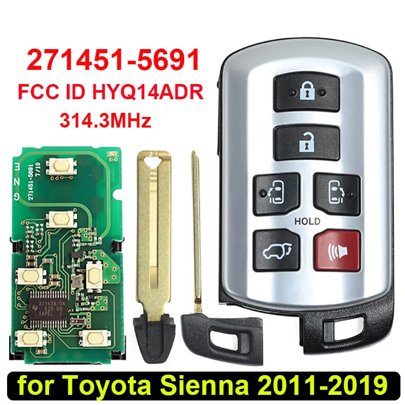 CN007211-Aftermarket-6-Button-Smart-Auto-Key-Fob-For-Toyota-Sienna-2011 ...