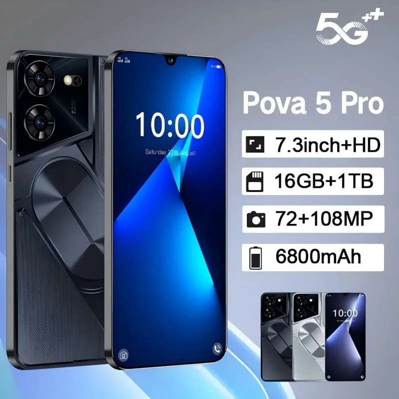 New-Global-Version-Original-Mobile-Phones-Pova-5-Pro-7-3inch-5G-Dual ...