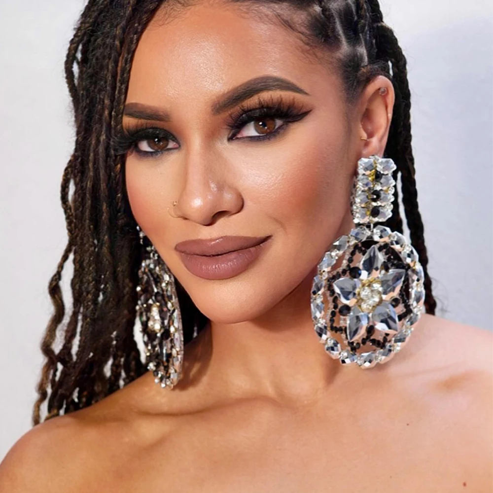 Stonefans-Exaggerated-Round-Earrings-Dangle-Women-Prom-Accessories-Ins ...