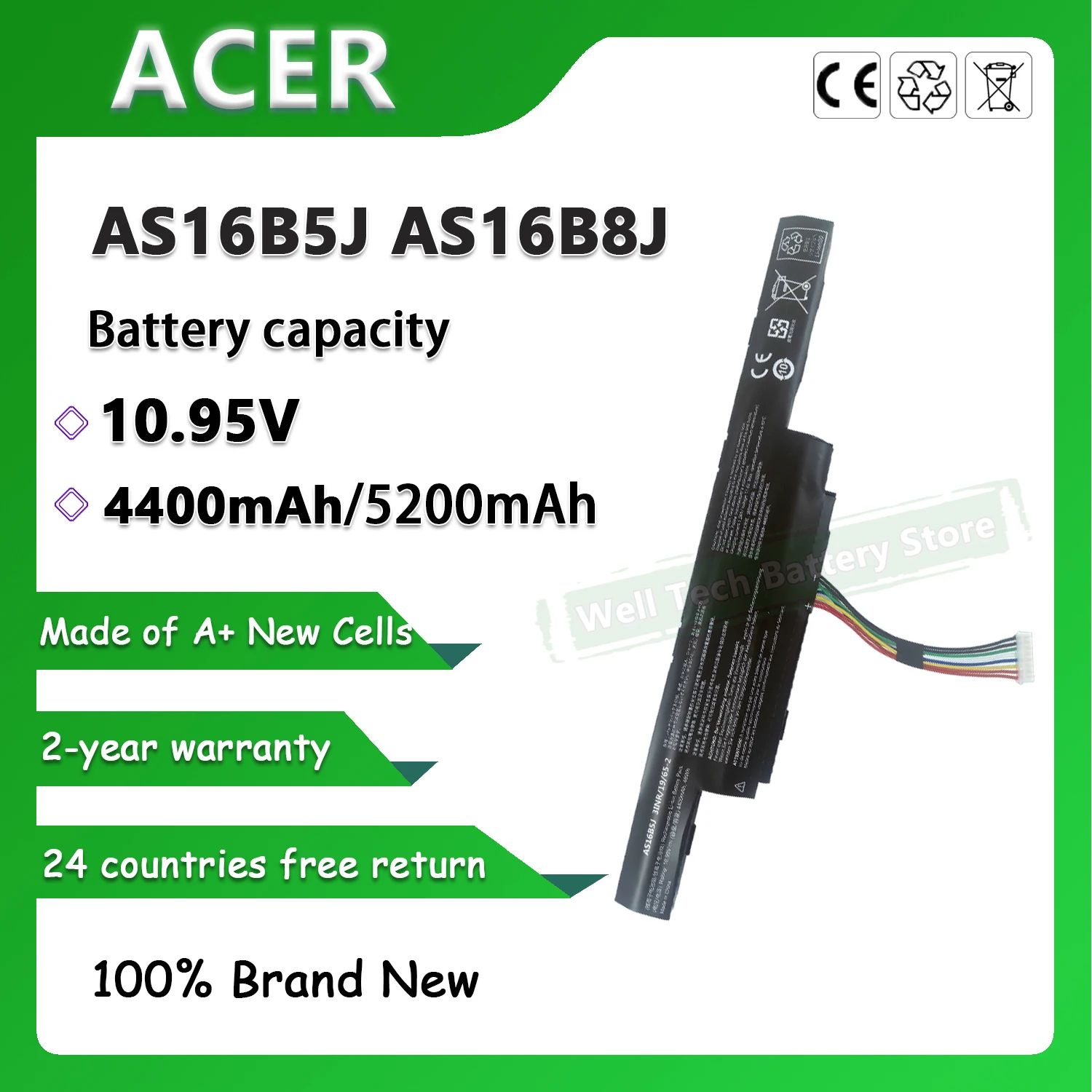 AS16B5J AS16B8J Laptop Battery For ACER Aspire E15 E5-575G E5-575G-53VG ...