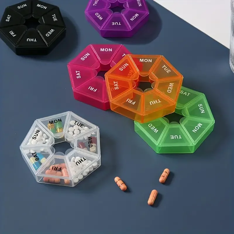 2Pcs-7-Days-Pill-Storage-Box-Mini-Travel-Portable-Medicine-Dispensing ...