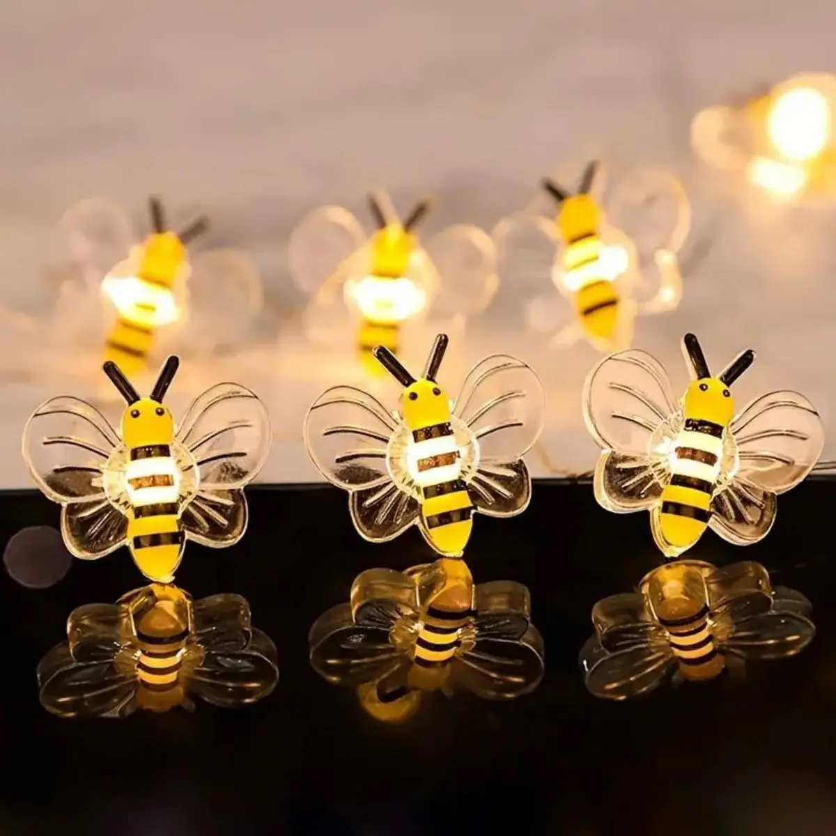 20-Bee-LED-String-Lights-Warm-White-Battery-Operated-Energy-Efficient ...
