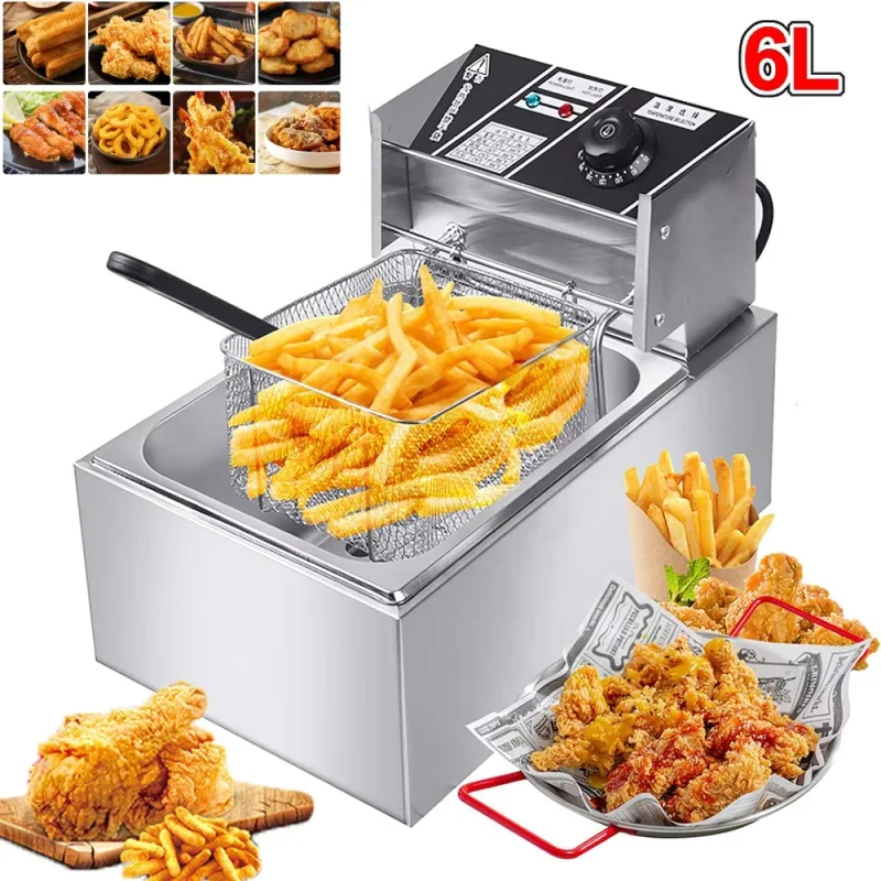 2500W 6L 220V Electric Deep Fryer Stainless Steel Electric Fryer ...