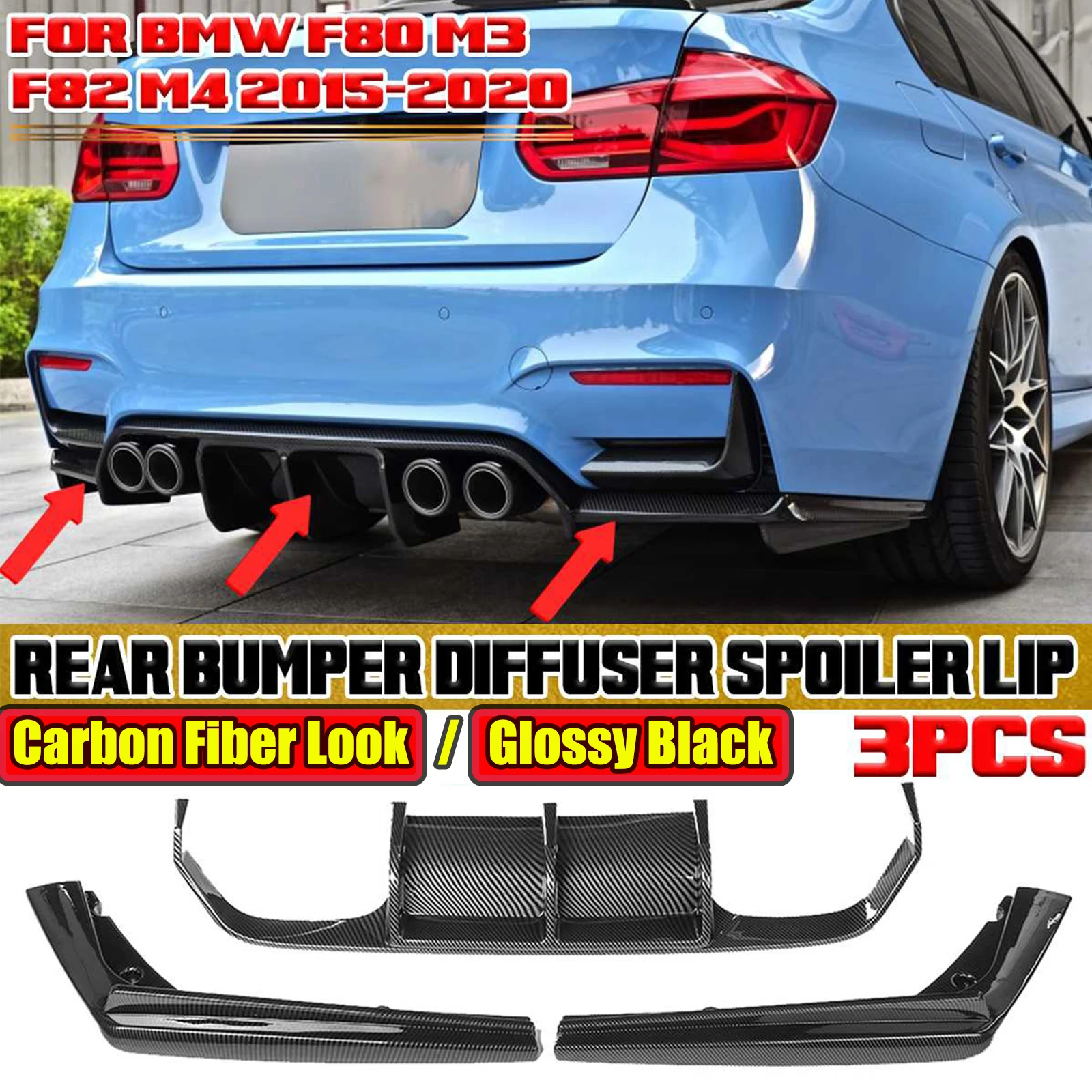 Car-Rear-Bumper-Diffuser-Spoiler-Lip-Splitter-Rear-Bumper-Lip-Protector ...