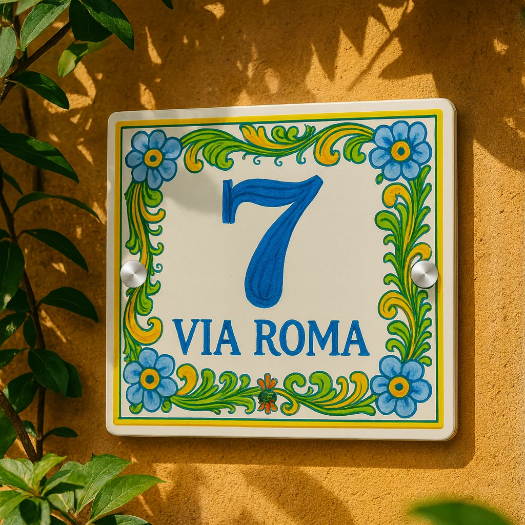Acrylic UV Printed House Number Sign – Hand-Painted Style Custom Door ...