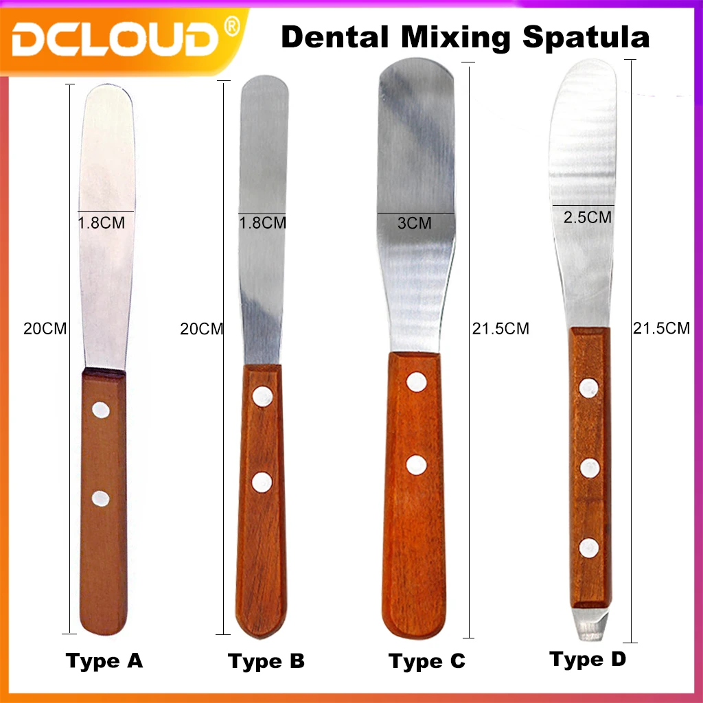 1Pc-Dental-Alginate-Mixing-Plaster-Spatula-Knife-Wooden-Handle-Spatula ...