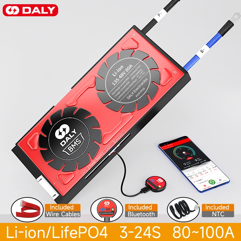 Solar Daly Smart Bms 4s Lifepo4 16s 12v 24v 36v 48v 60v 72v 80a 100a ...