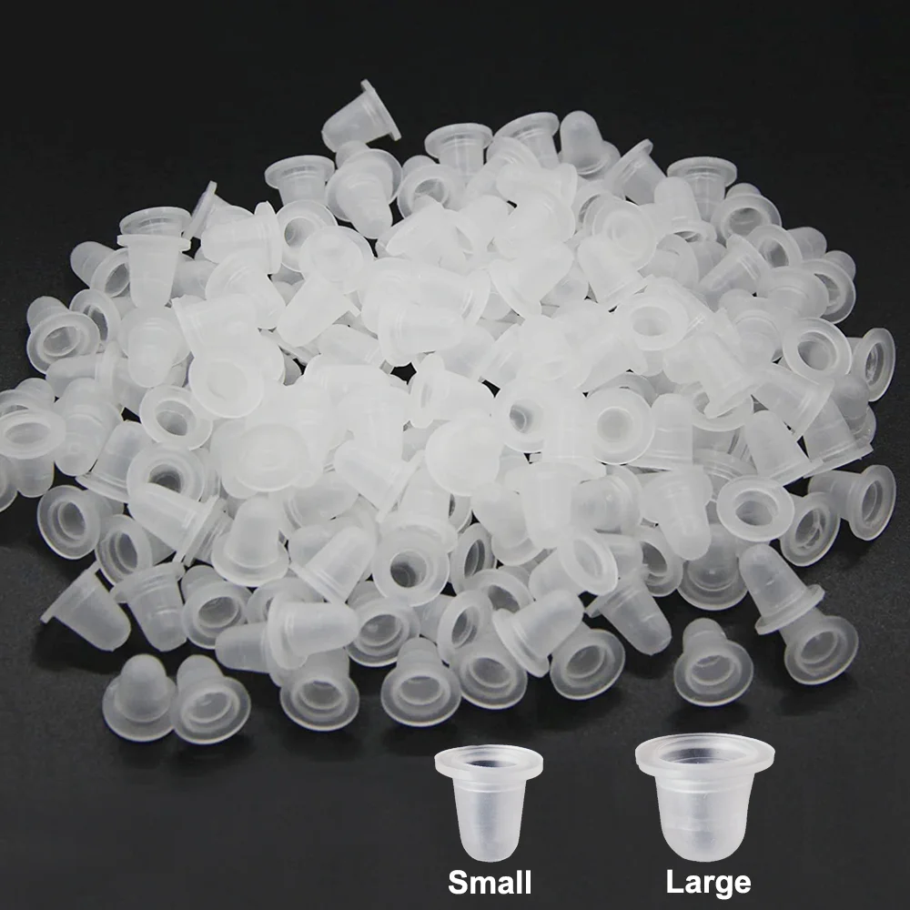 100Pcs Soft Silicone Microblading Tattoo Ink Cup Caps Disposable ...