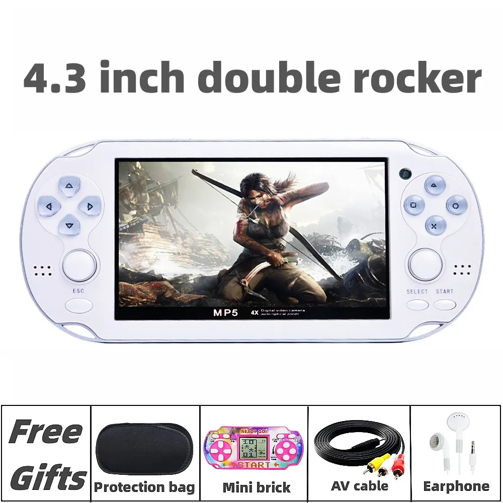 Blanc 40 Go-Console De Jeux Vidéo Rétro 4.3 Pouces, Avec Double ...