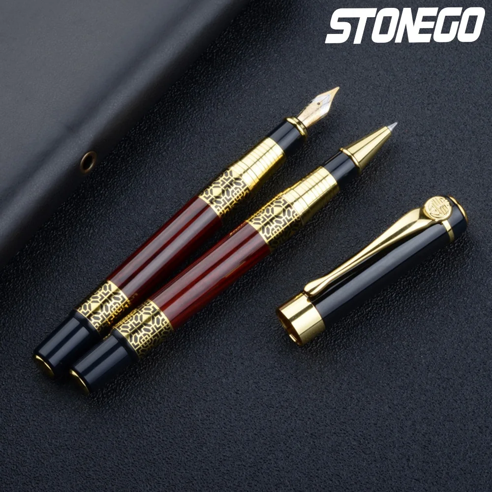 STONEGO-Classical-Wood-Grain-Fountain-Pen-Roller-Pen-High-Grade ...