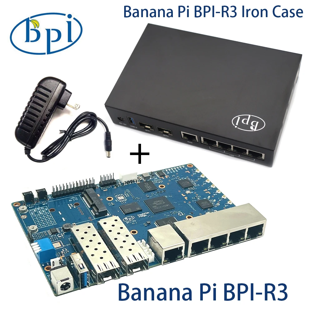 Banana Pi Bpi-r3 With Iron Case Power Mediatek Mt7986 Quad Core 2g Ddr ...