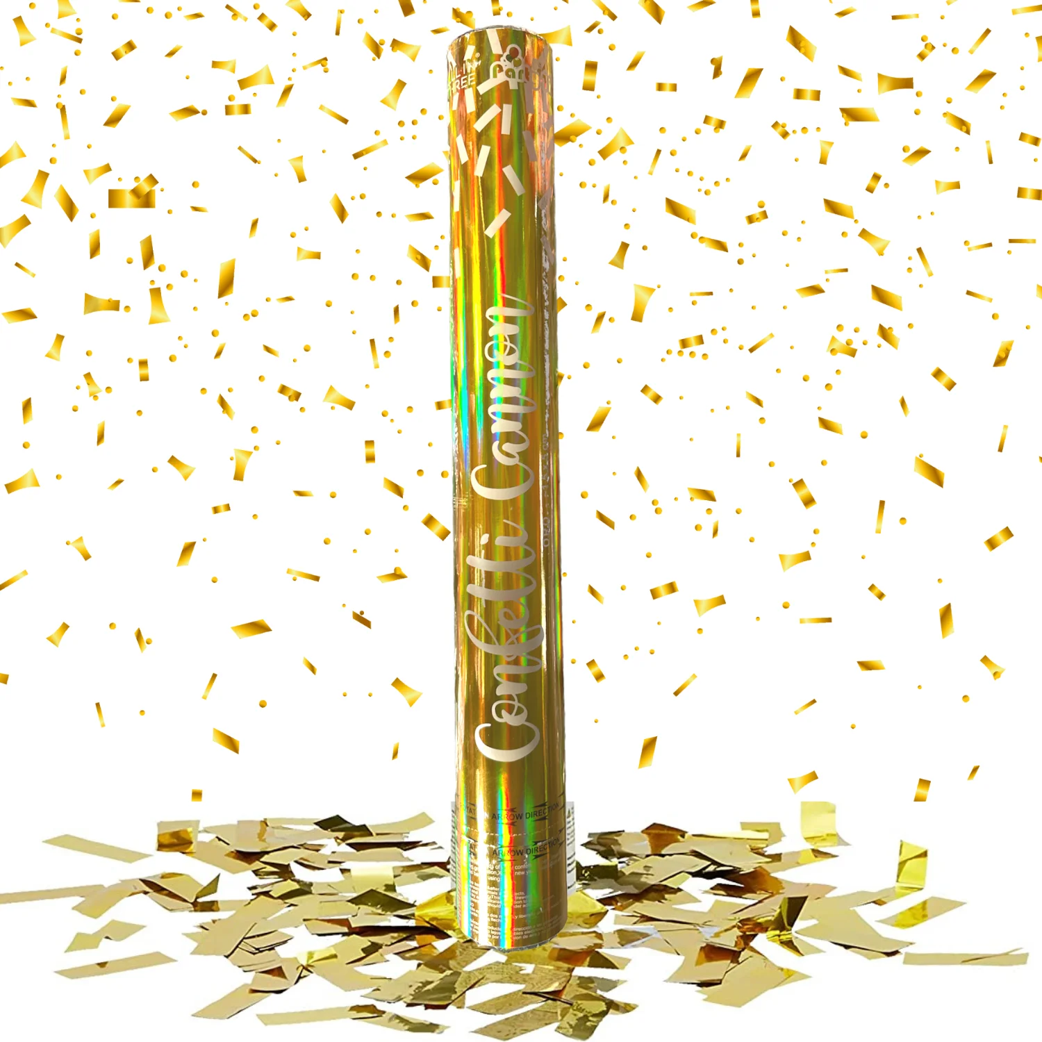 KROWN - Cañón de Confeti Dorado, Cañon de Confetti Dorado en Forma de Tiras, Bodas y ...
