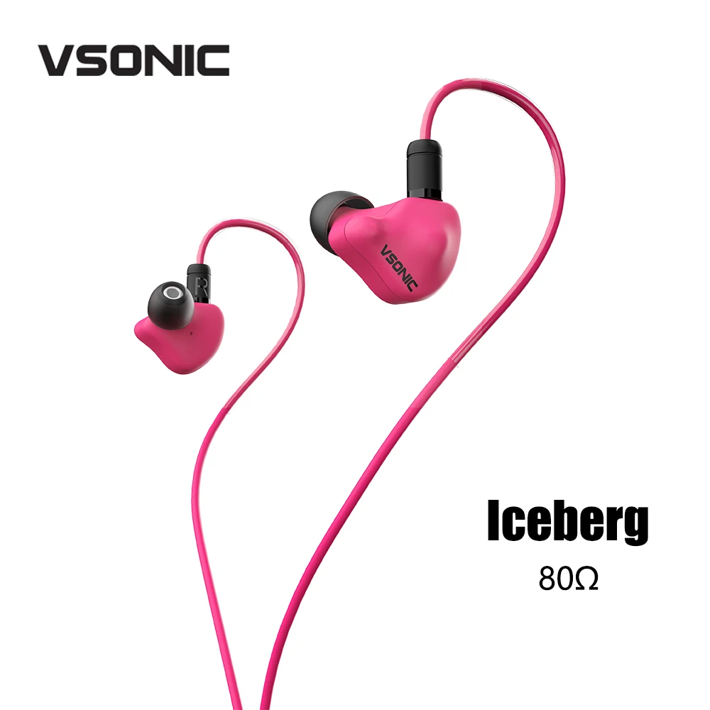 VSONIC Iceberg 80Ω 게이밍 IEM HIFI 유선 인이어 헤드폰 11mm CCAW 다이나믹 드라이버 크리스탈 강화 ...