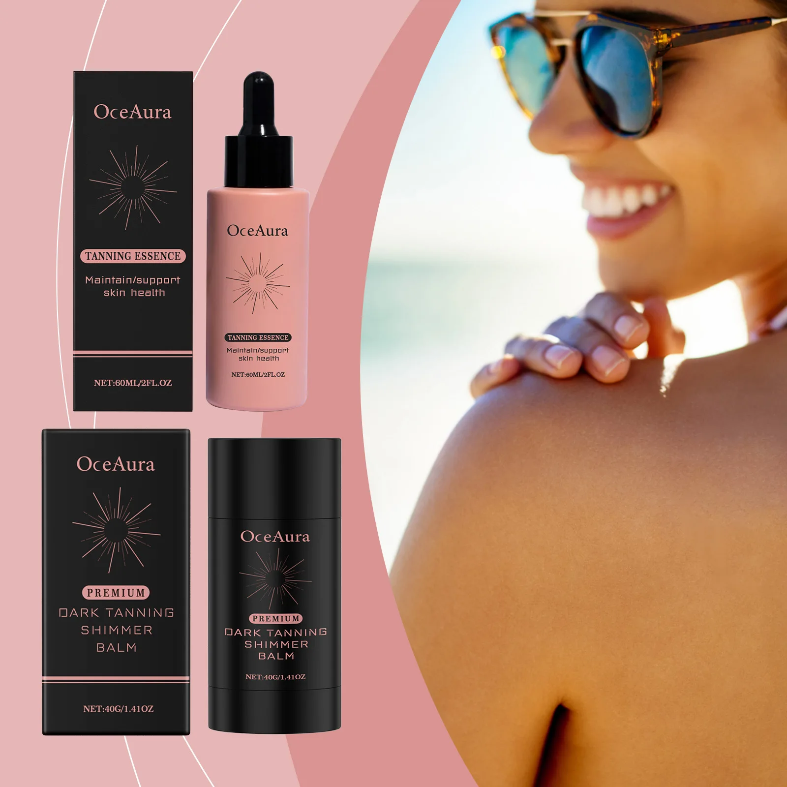 Oceaura Self Tanning Series Solarium Body Bronzer Accelerator Enhance ...