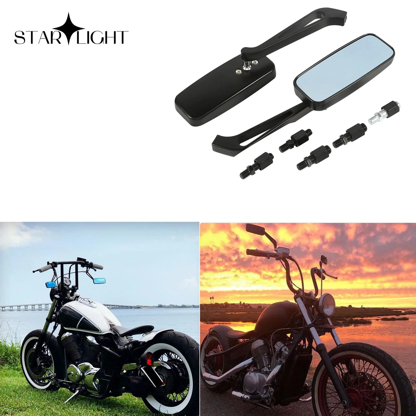 Motorcycle-Rear-view-Side-Mirrors-8mm-10mm-for-Harley-Honda-Yamaha ...