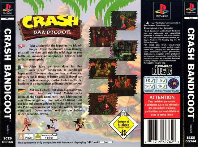 Crash Bandicoot Ps1 Cover