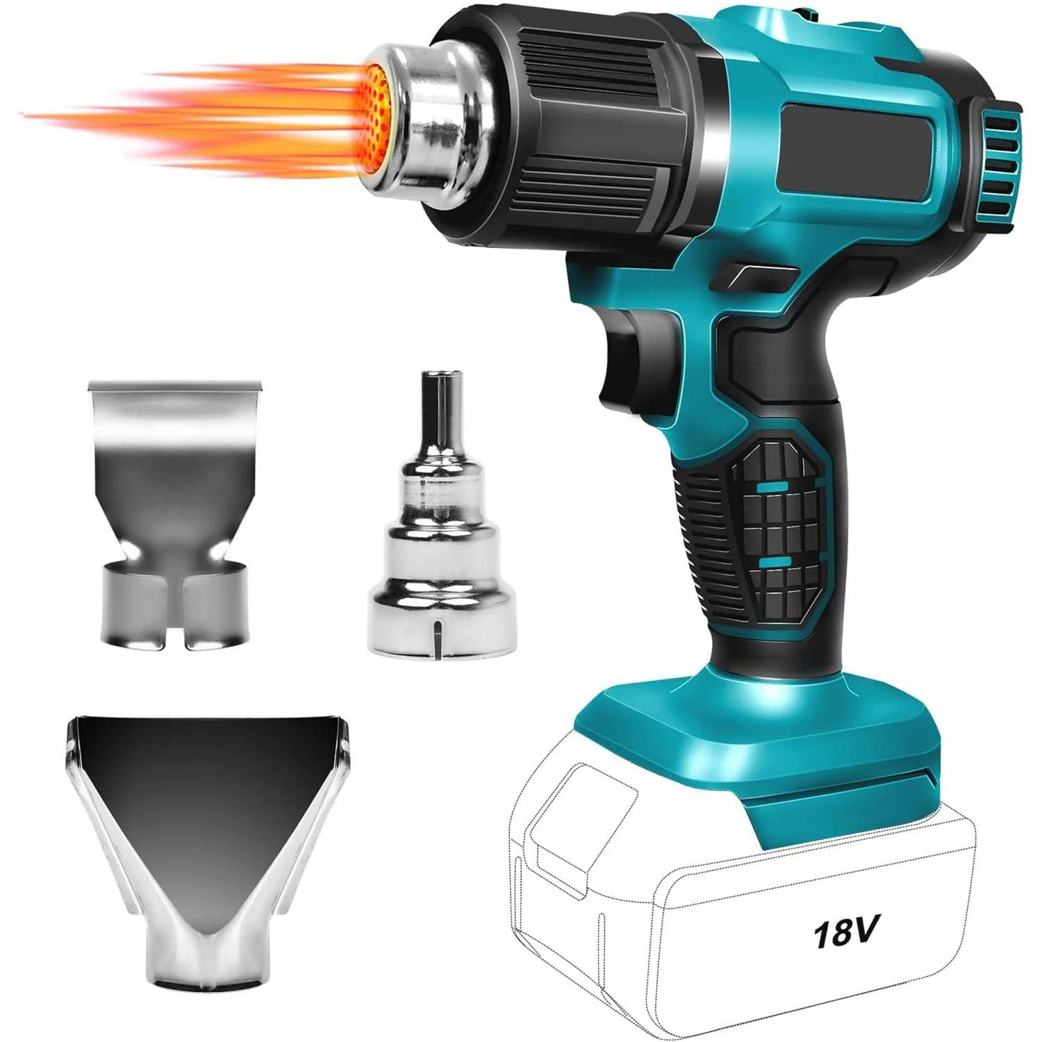 Heat-Gun-Cordless-Hot-Air-Gun-3Spray-Nozzle-Industrial-Handheld ...